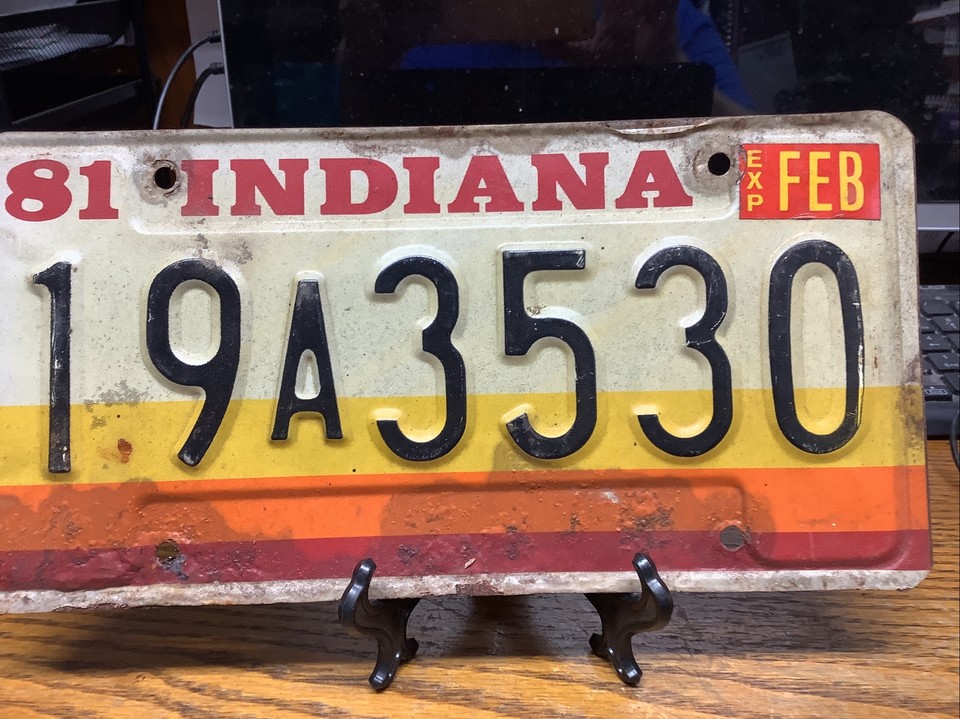 Vintage Indiana License Plate - Plate 1981 Crafting Birthday Man Cave ...