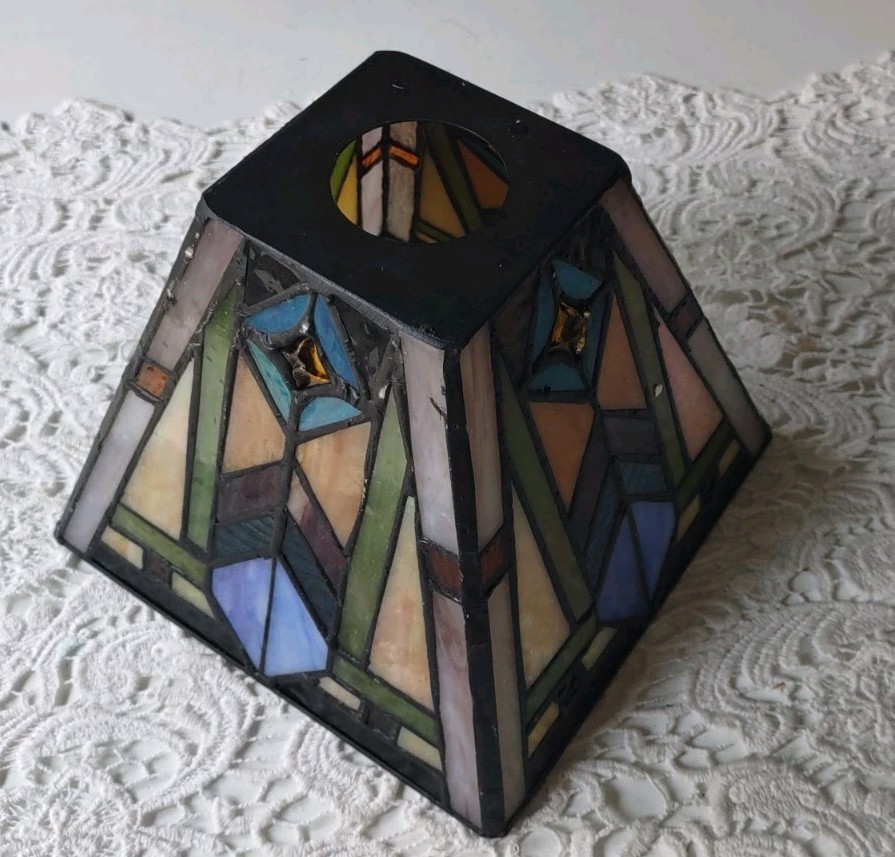 Stained Glass Tiffany Style Art Deco Light Shade 6" | eBay