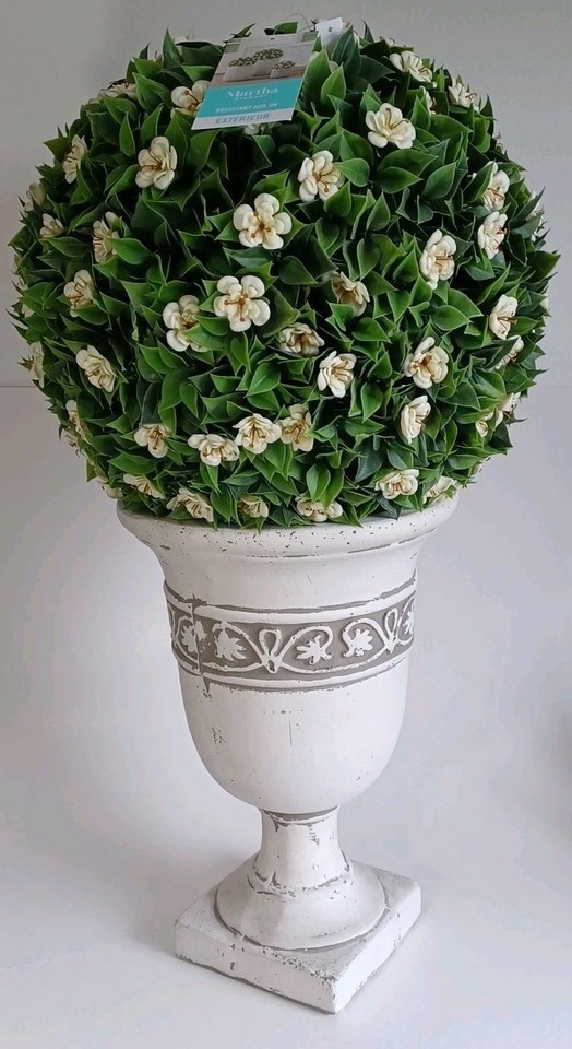 Martha Stewart Topiary Kissing Ball Fern & White Gardenia, 16" Height ...