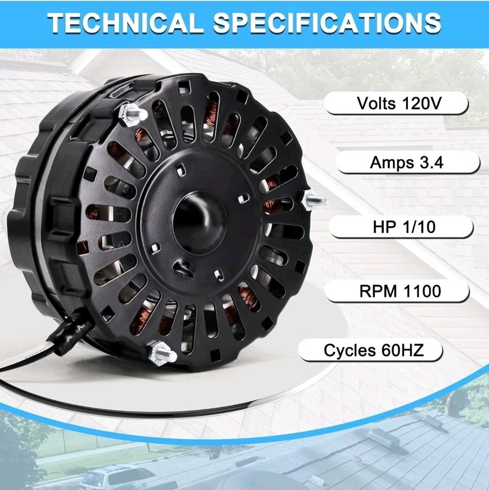 F0510B2944, F0510B2497 Power Vent Attic Fan Motor Replace for Lomanco ...