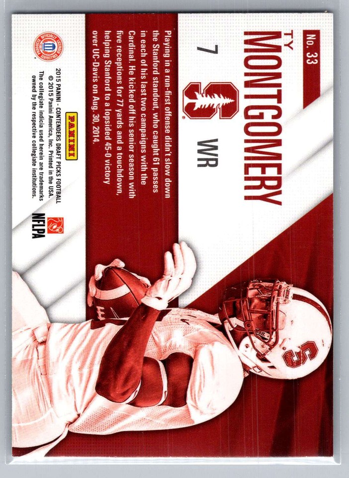 2015 Panini Contenders Draft Picks #33 Ty Montgomery School Colors | eBay