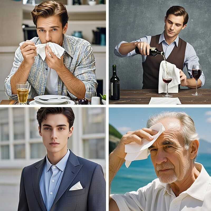 Handkerchiefs for men 100% Soft Cotton White Hankie handkerchief bulk ...