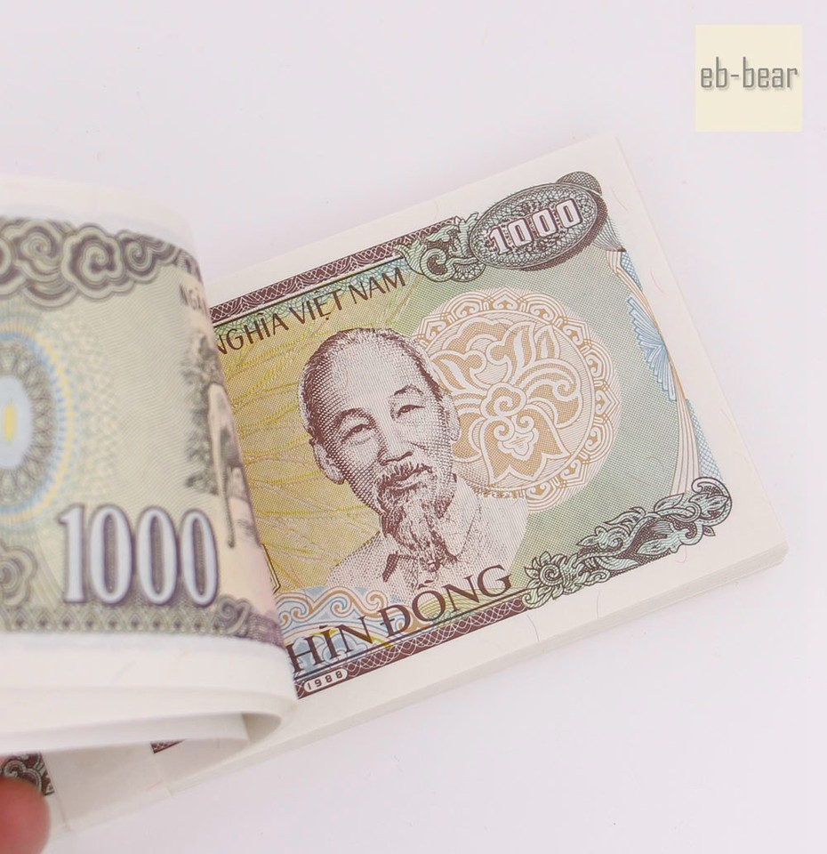 Lot 1000 Pcs Vietnam 1000 Dong Paper Money Banknotes Brick UNC ...