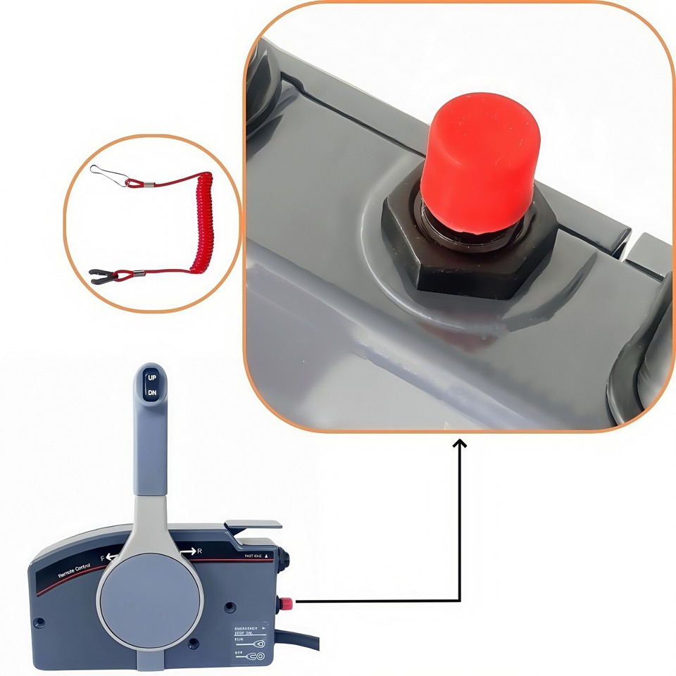 Yamaha Outboard Motor Side Mounted Control Box 703-48205-16 10PIN Push ...