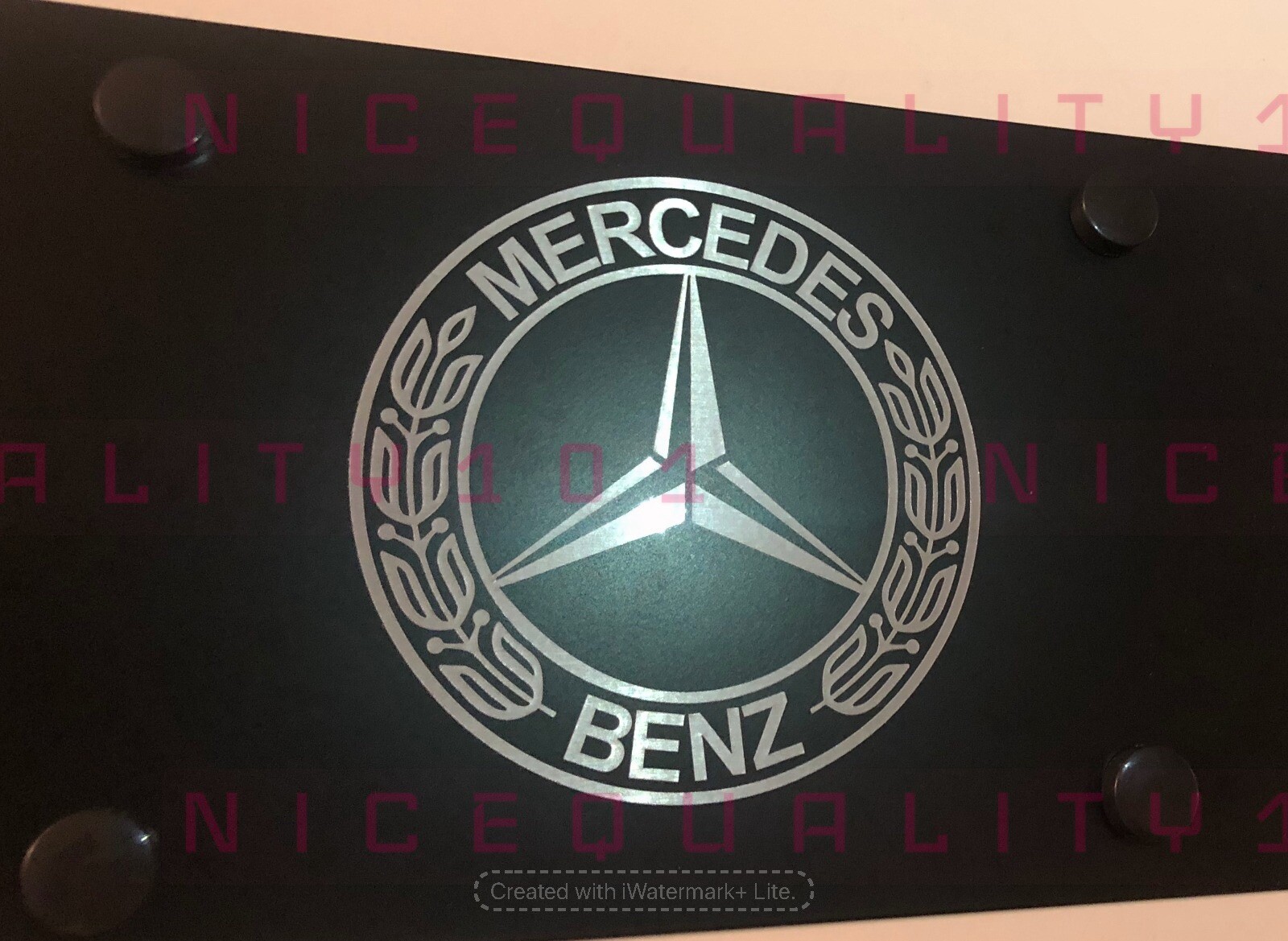 Mercedes Benz Laser Engraved Stainless Steel Finished License Plate Frame