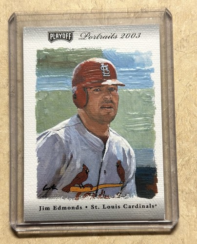 2003 Donruss Playoff Portraits #60 Jim Edmonds 18/25 Authentic bat ...