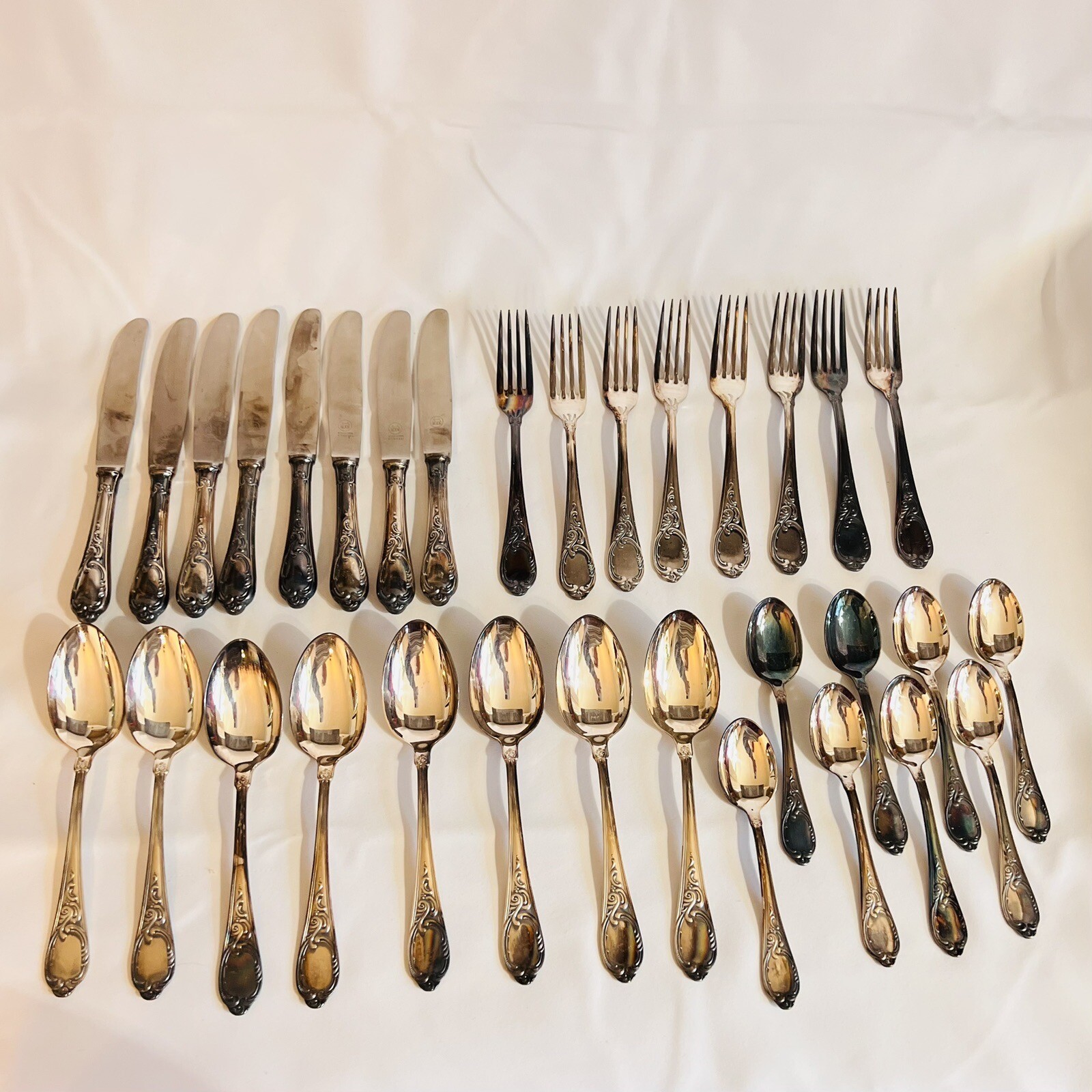 32pc Vintage Rostfrei Solingen 100 Silverplate Flatware Silverware Set ...