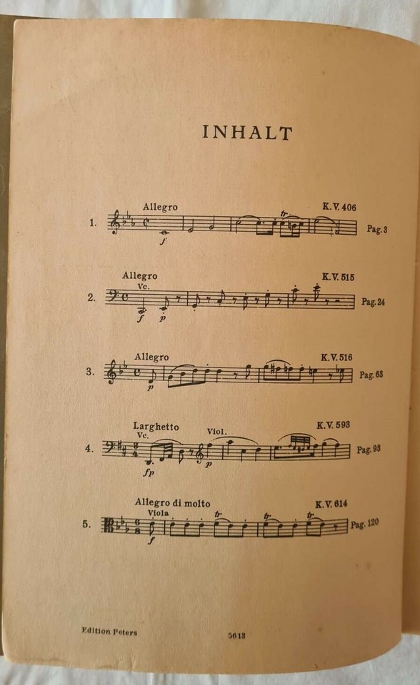 Mozart 5 Famous String Quintets - Edition Peters - Sheet Music ...