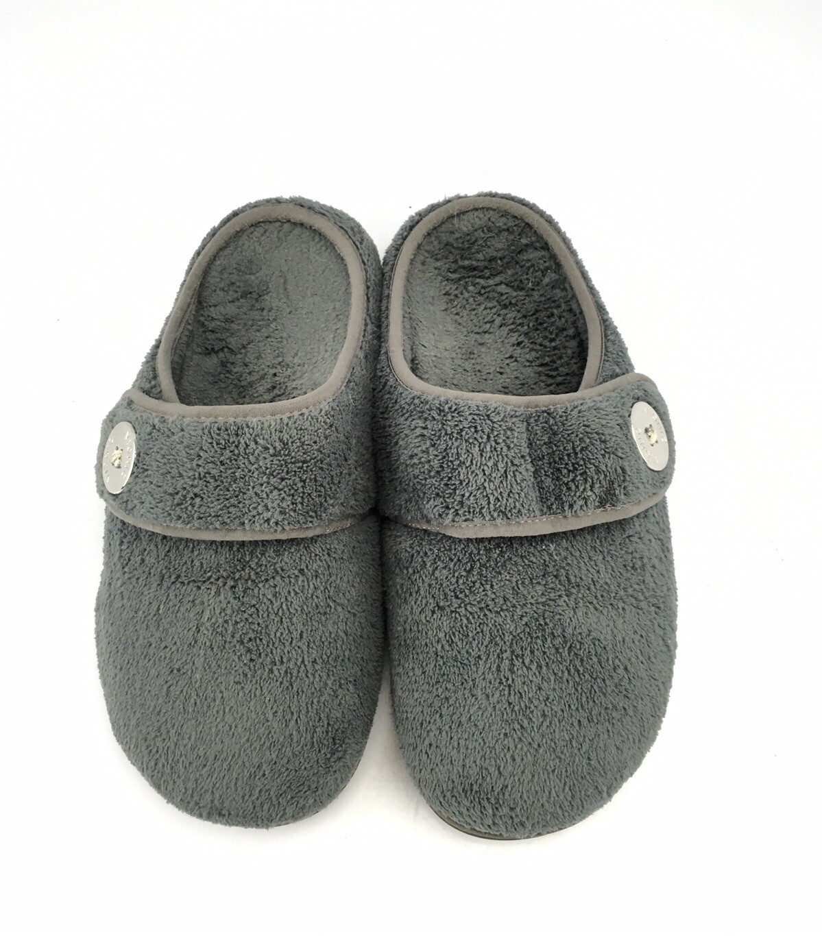 Vionic Indulge Sadie Womens Size 5 Gray Mule Slipper Plush Slip-On ...