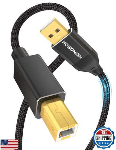 HOSONGIN USB Printer Cable 15FT，USB A to USB B Printer Cable，High-Speed ...