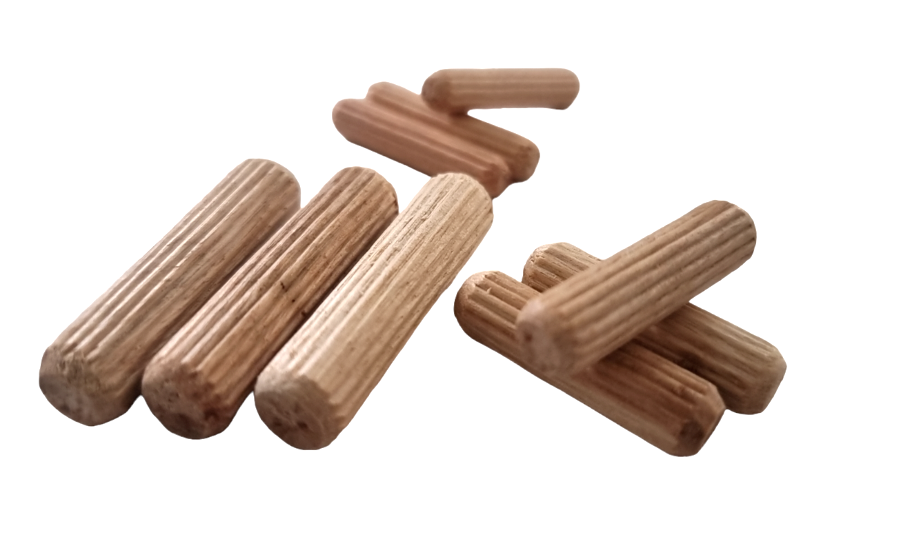 Wooden Dowels 6mm 8mm 10mm Chamfered Fluted Pin Wood Dowels Multipacks ...