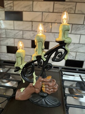 VTG 90s Trendmasters Halloween Zombie Corpse Hand Candelabra Light Lamp ...