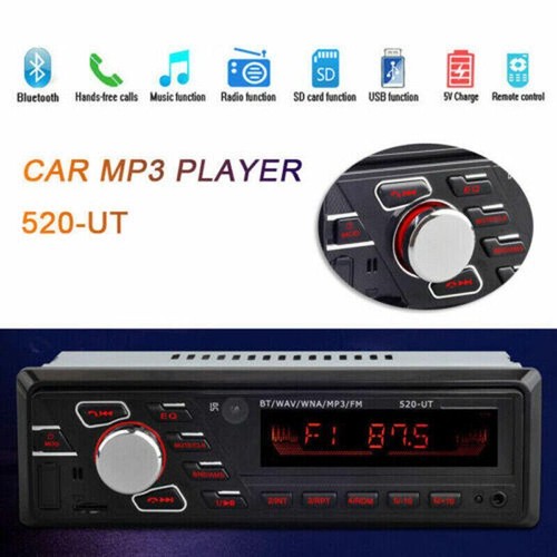 Bluetooth Car Radio Player In-Dash Stereo Audio FM AUX Input Receiver ...