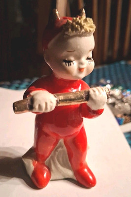 Collectible Vintage Devil Figurine Flute Player | eBay