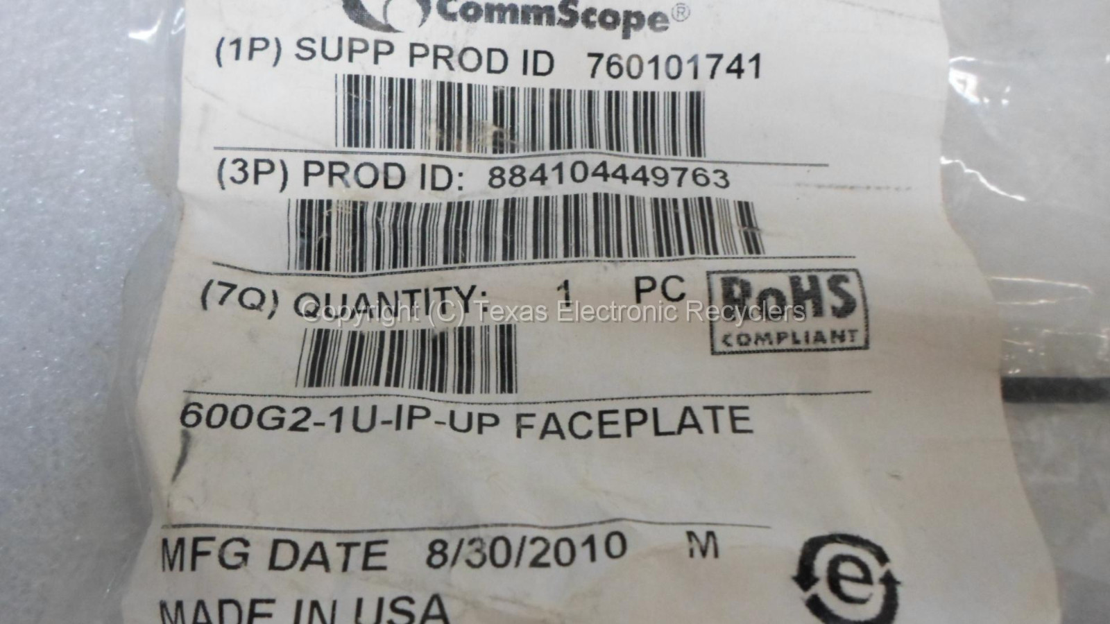 CommScope 760101741 600G2-1U-IP-UP Faceplate for sale online | eBay