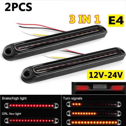2X 10" LED DRL Trailer Truck Stop Flowing Turn Signal Brake Tail Light ...