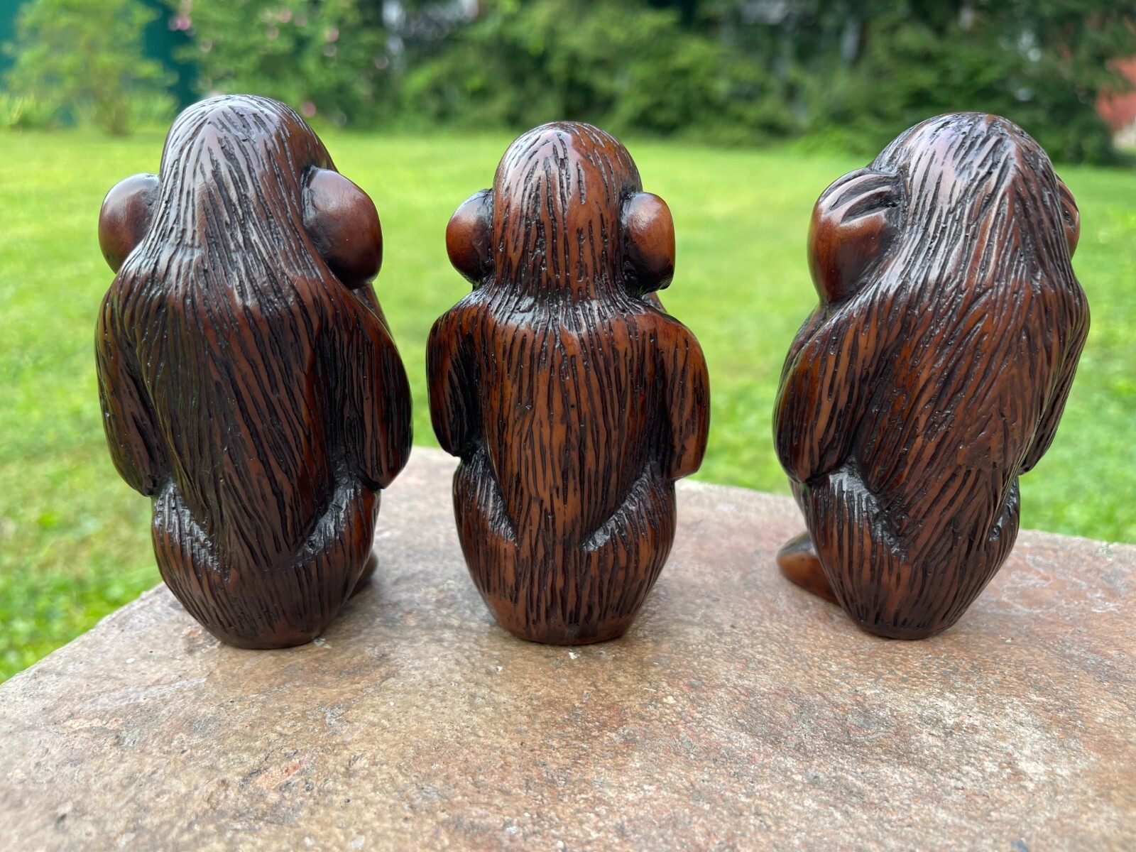 3 Wise Monkeys Figurines Set Hear See Speak No Evil Three Statue ...