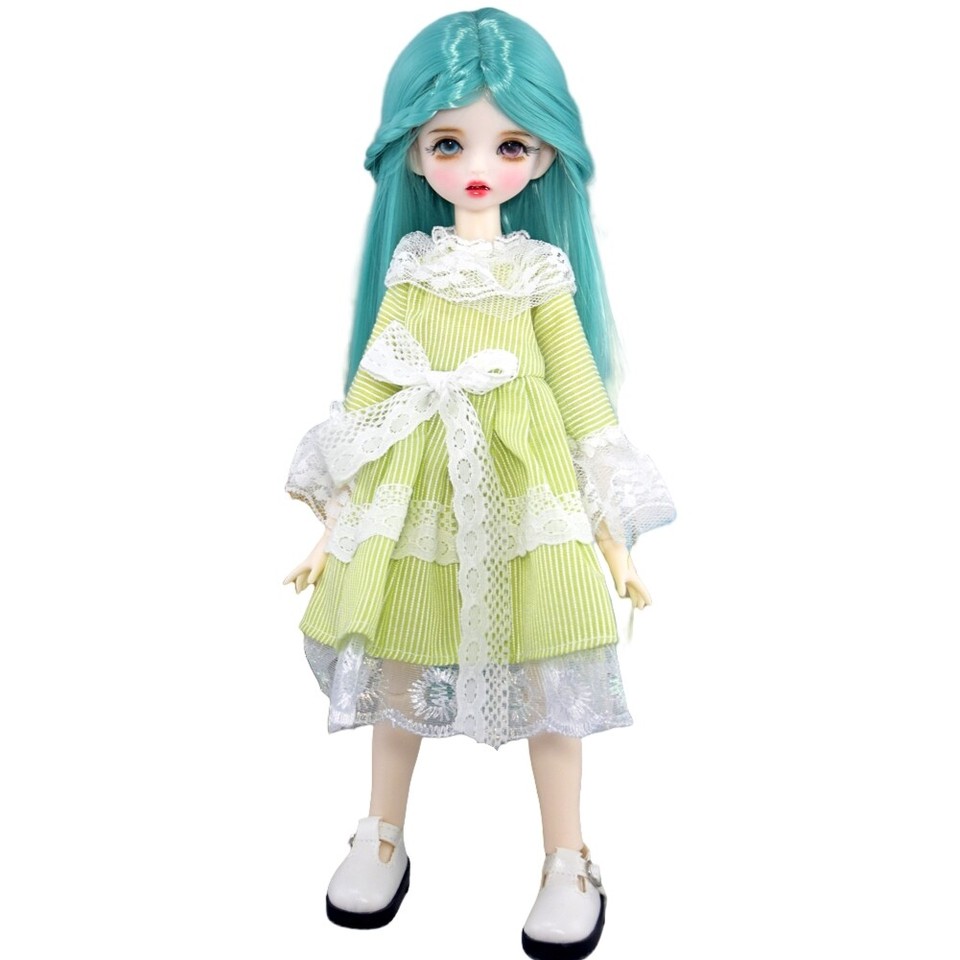 1/6 BJD Doll Toy 30cm Girl Doll Blue / Purple Eyes Long Straight Wig ...