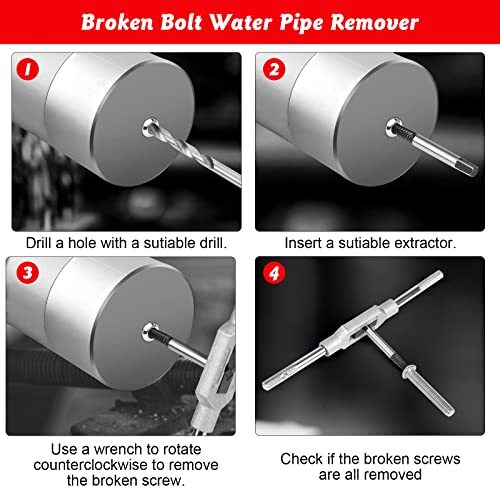 Broken Water Pipe Extractor 6pcs, Broken Water Pipe Screw Extractor for ...