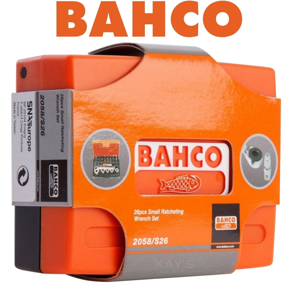 BAHCO Mini Socket Set 26 Pce 1/4" Drive Ratchet Wrench Screwdriver Bits ...