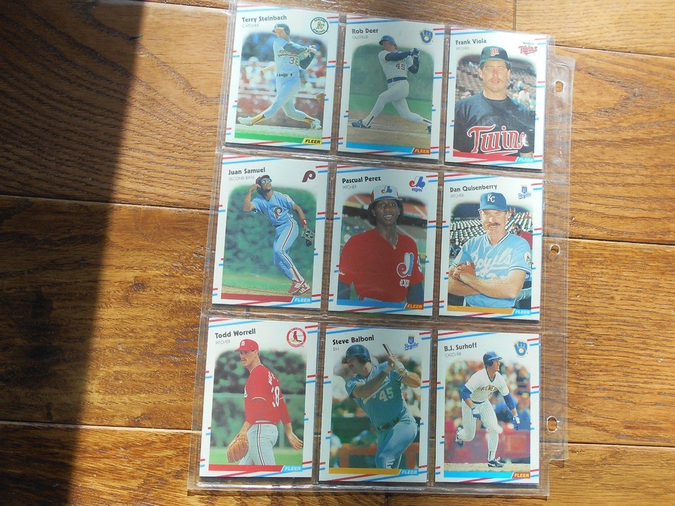 1988 Fleer - Lot of 81 cards - Edgar Martinez, Barry Bonds, Glavine ...