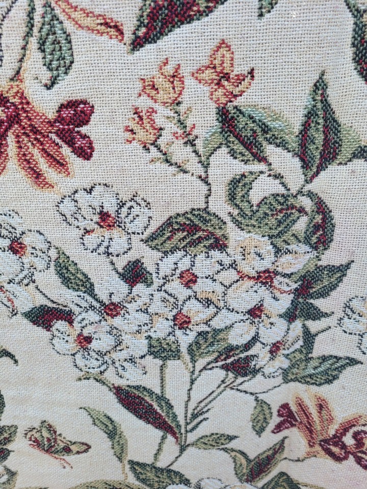 VTG Williamsburg Goodwin Weavers Reversible Floral Tapestry Throw ...