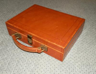 Vintage/Antique English Leather 'Cheney' Small Travelling Case W/ Lock ...