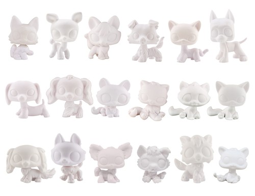 18pcs Custom LPS Molds White Base DIY Fox Deer Bonbon Sitting Cat Dog ...