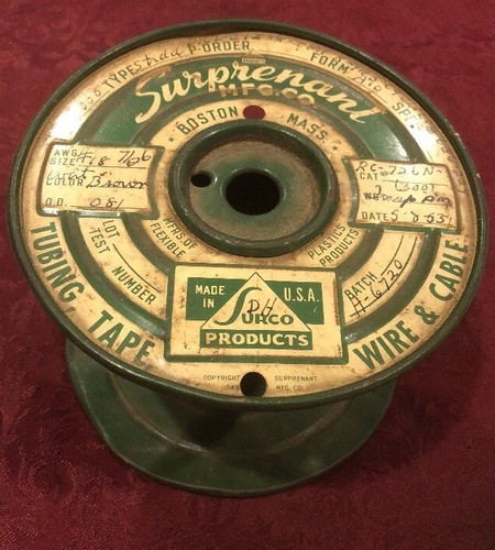 Vintage / Antique Surprenant Mfg. Metal Cable Spool, Surco Products ...