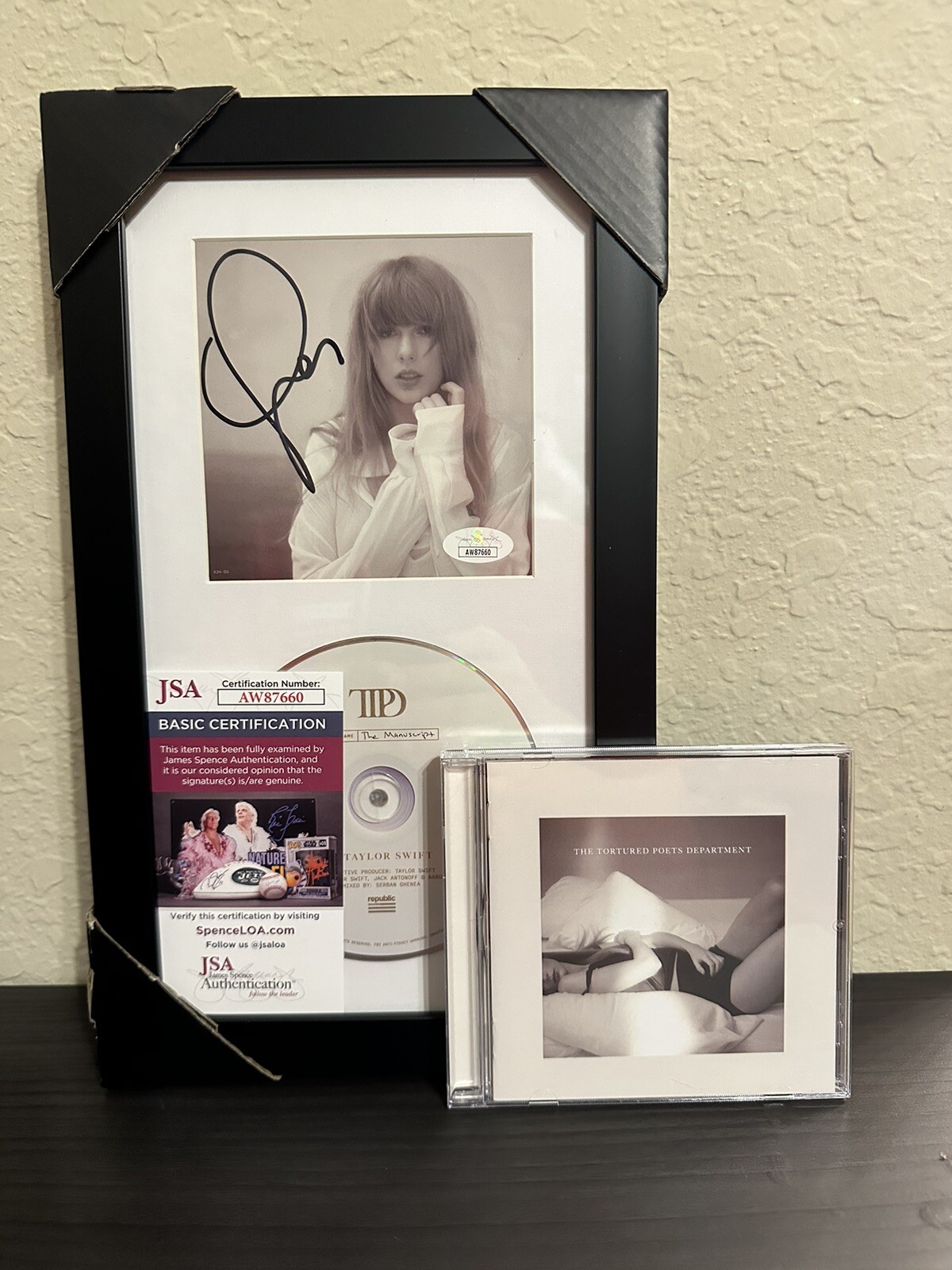 Taylor Swift framed Tortured Poets Department TTPD Signed CD JSA COA ...