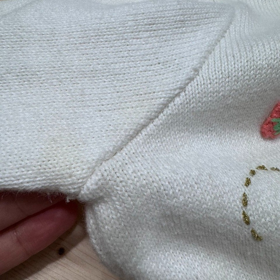 Jack B Quick Cardigan Womens L Cream Pink Eastern Bunny Novelty 3D ...