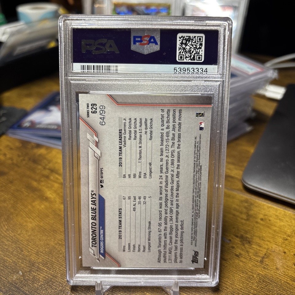 2020 Topps Bo Bichette PSA 10 RC Blue Jays Team Vintage Stock 🔥PSA9🔥 | eBay