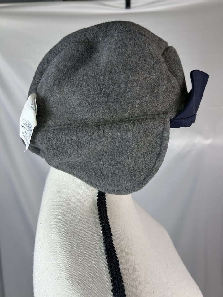 Vtg Lands End Blue Baseball Cap Trapper Hat Ear Flaps MEDIUM Made in ...