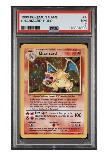 1999 POKEMON BASE SET UNLIMITED #4 CHARIZARD-HOLO PSA 7 SLAB | eBay