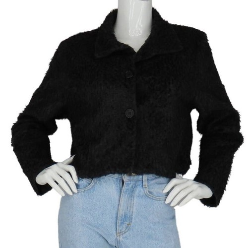Vintage Rampage Outerwear Black Y2K Fuzzy Cropped Jacket | eBay