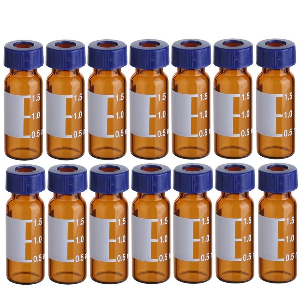 100 Pcs Amber Glass Storage Bottles Sampling Vials for Liquid Samples ...