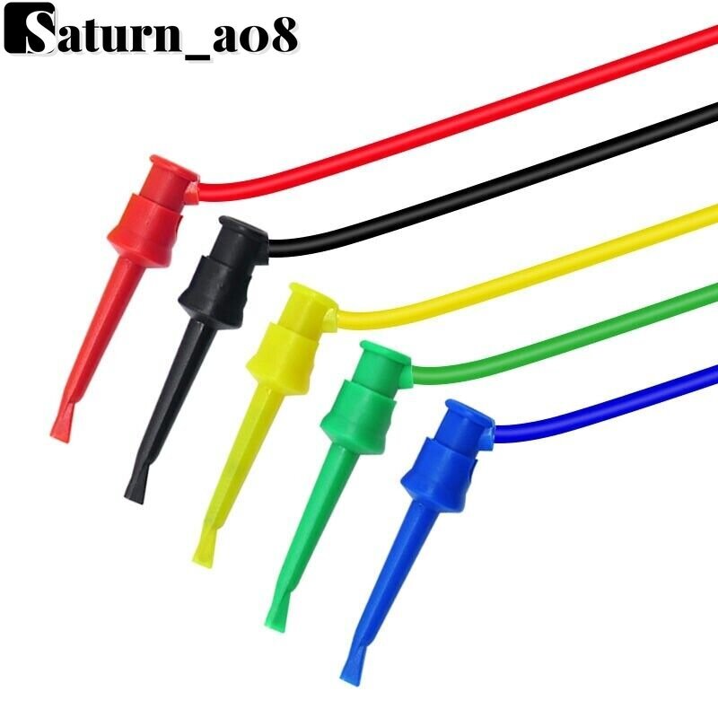 5PCS 4mm Stackable Banana Plug to Test Hook Clip Test Leads Mini ...