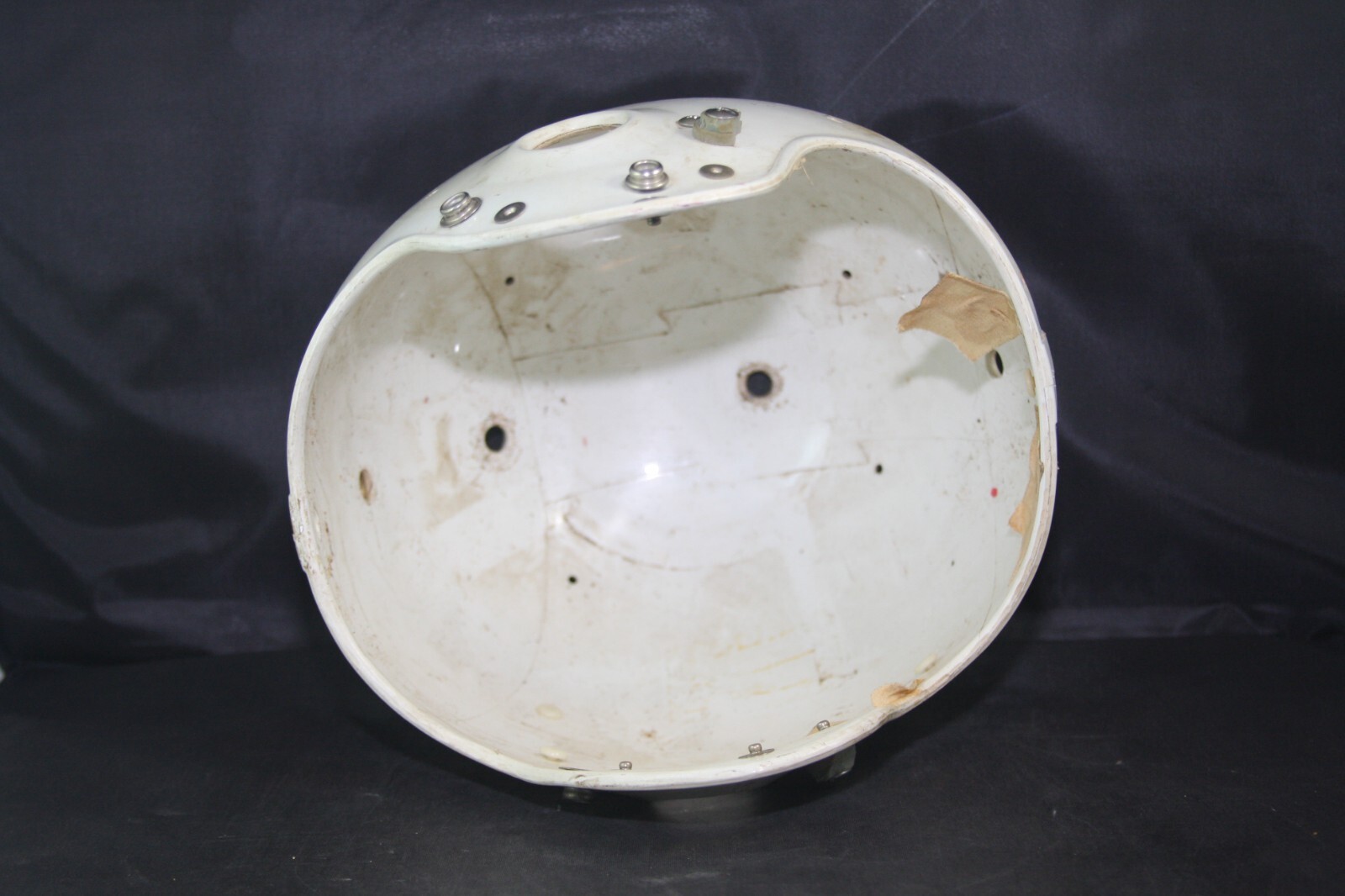 Vtg Riddell MICRO FIT Game USED WORN Football Helmet Shell White Kra ...