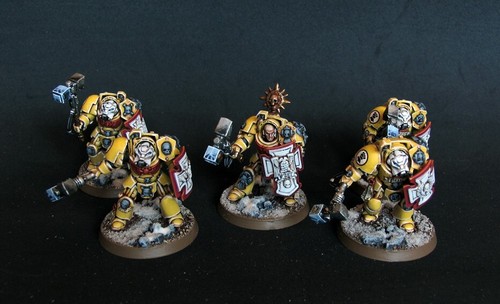 Pro painted W40k Imperial Fists Assault Terminator squad | eBay