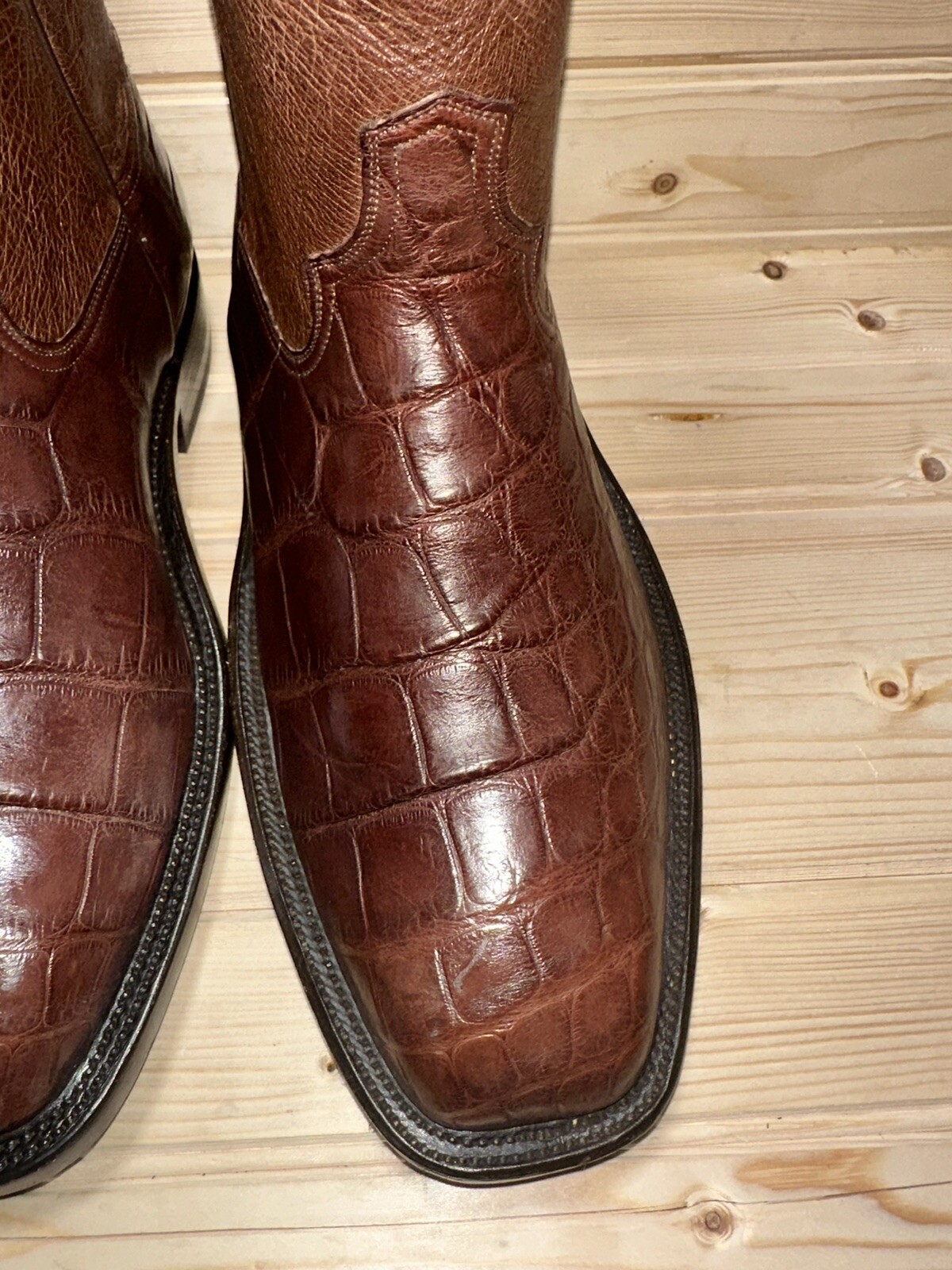 Rare Exotic Custom Giant Gator Cowboy Boots With Ostr… - Gem