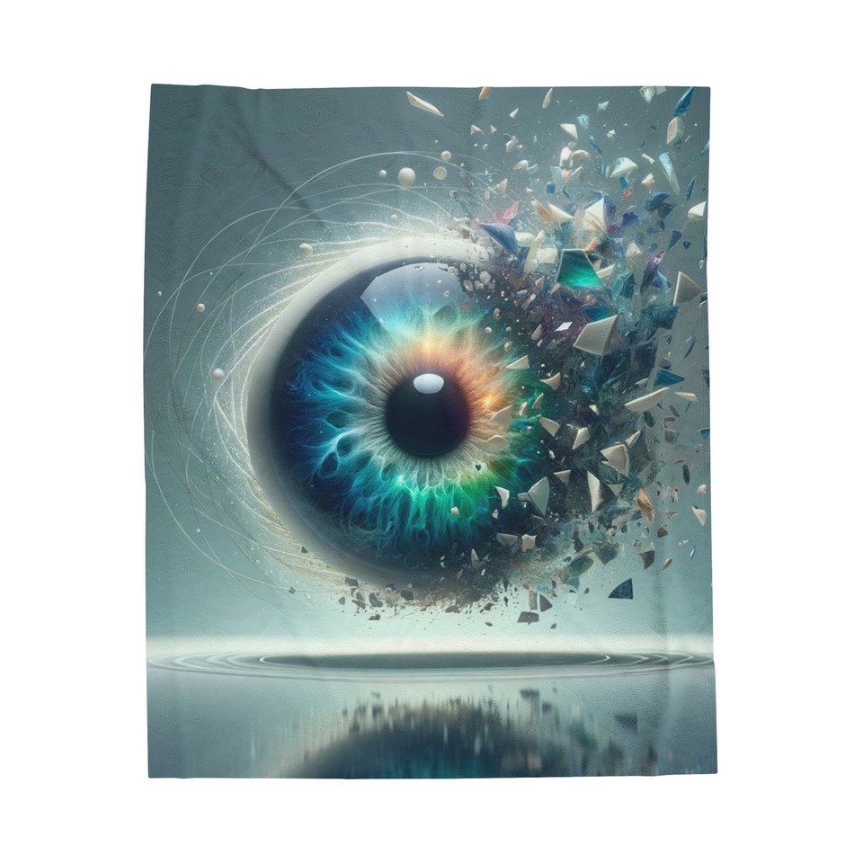 Velveteen Plush Blanket Eye Vortex Minimalist Surrealism Art Brain Wash ...