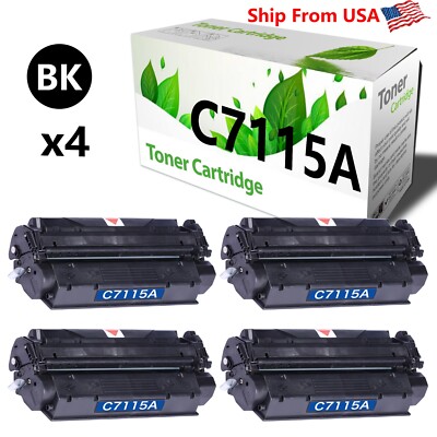 4PK C7115A 7115A Toner Cartridge Laser Jet 1000 1200 1200N Printer ...