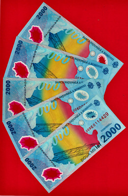 ROMANIA SOLAR ECLIPSE 2000 Lei 1999 Polymer Circulated Note (P-111a) M ...