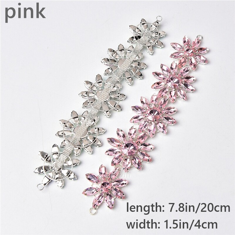 1X Flower Diamante Rhinestone Crystal Trimming Chain Patch Sewing DIY ...