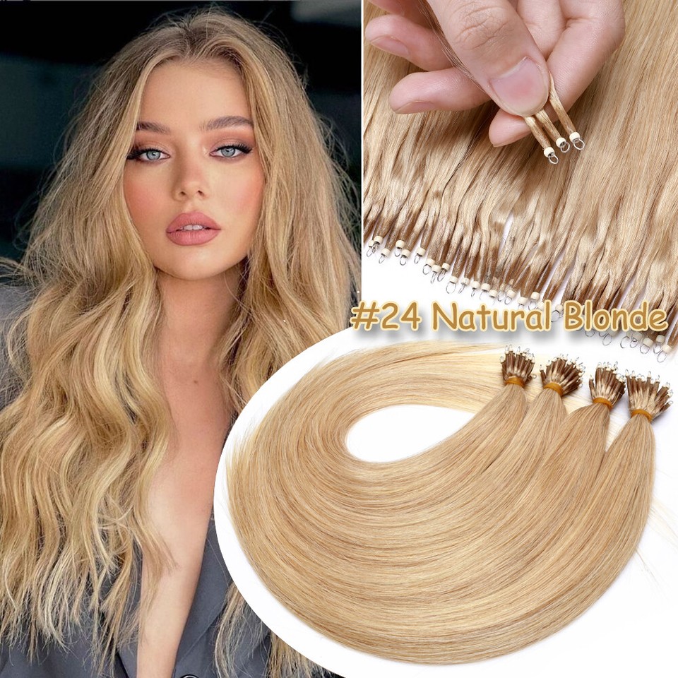 Highlight 200PCS THICK 100% Remy Human Hair Extensions Micro Loop Nano ...