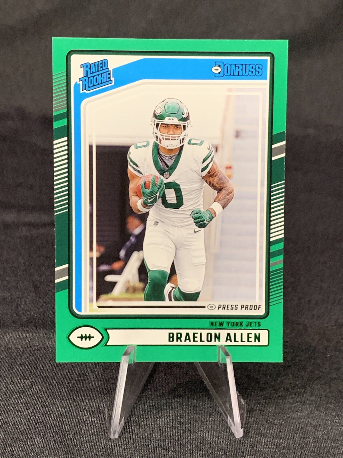 Braelon Allen 2024 Panini Donruss Rated Rookie Press Proof Green RC ...