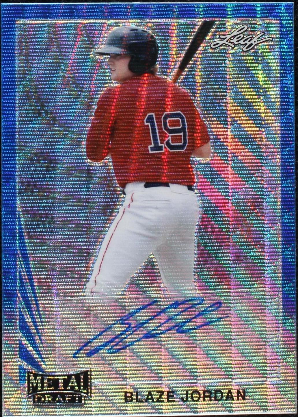 2021 Leaf Metal Draft - 1990 Leaf Autographs Blaze Jordan #LA-BJ1 Blue ...