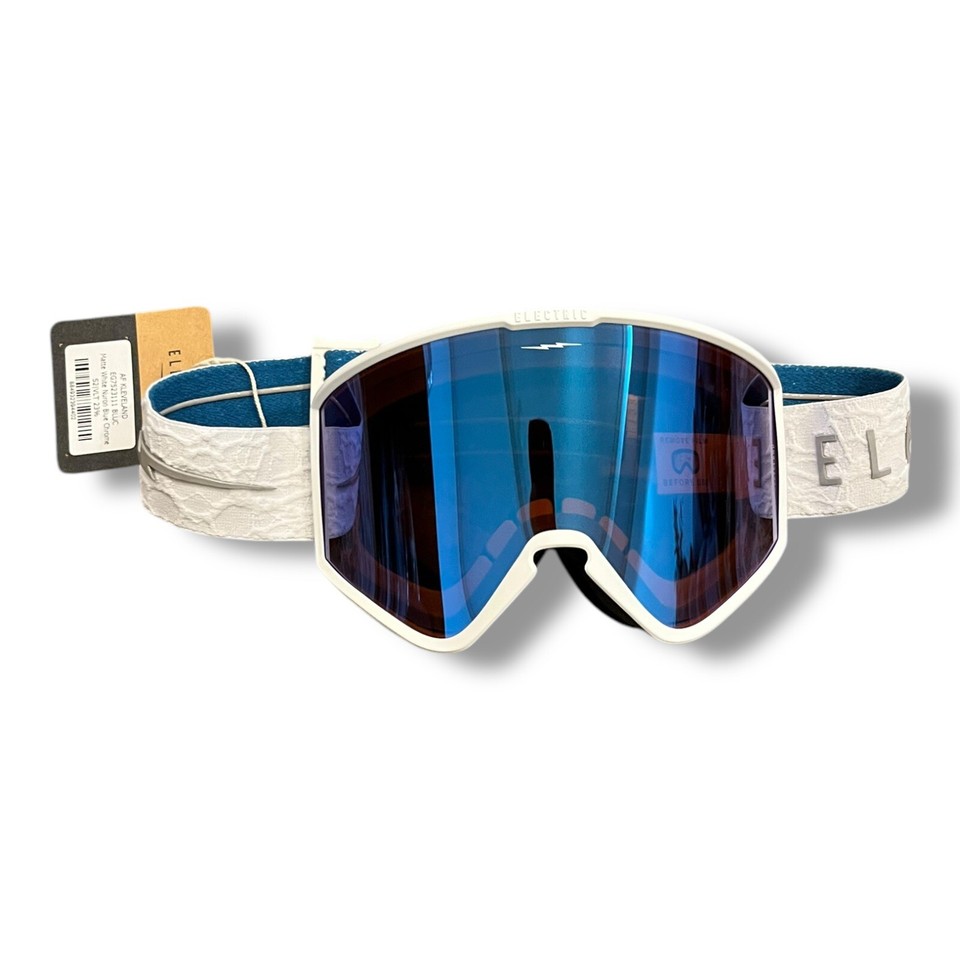 Electric Visual Kleveland Matte White Snowboarding Goggles Blue Chrome ...