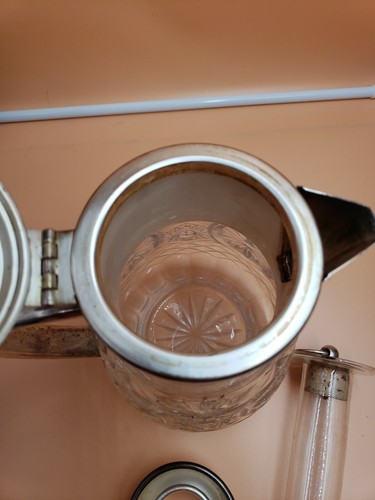 Crystal & Silver tone Antique Pitcher With Ice Insert | eBay