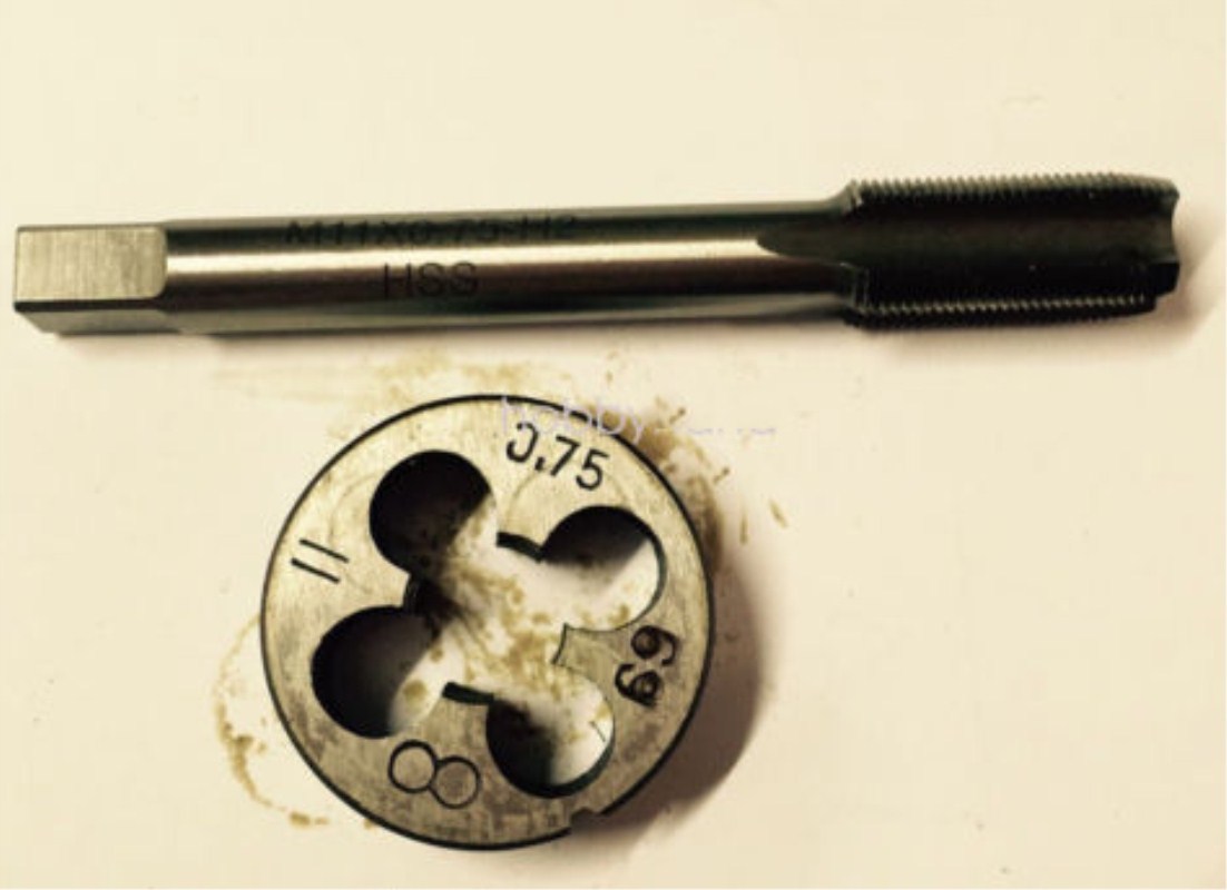 New1pc HSS Machine M11 X 0.5mm Plug Tap and 1pc M11 X 0.5mm Die ...